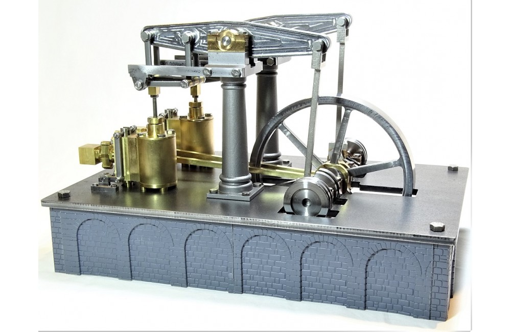 Live Steam Twin Cylinder "Beam" Model Steam Engine Fully Machined Kit in Brass, Bronze and Steel